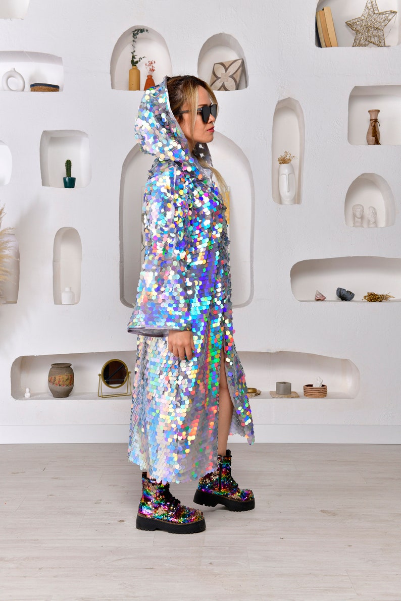 Unisex Holographic Round Sequin Kimono Rave Festival Outfit - Etsy