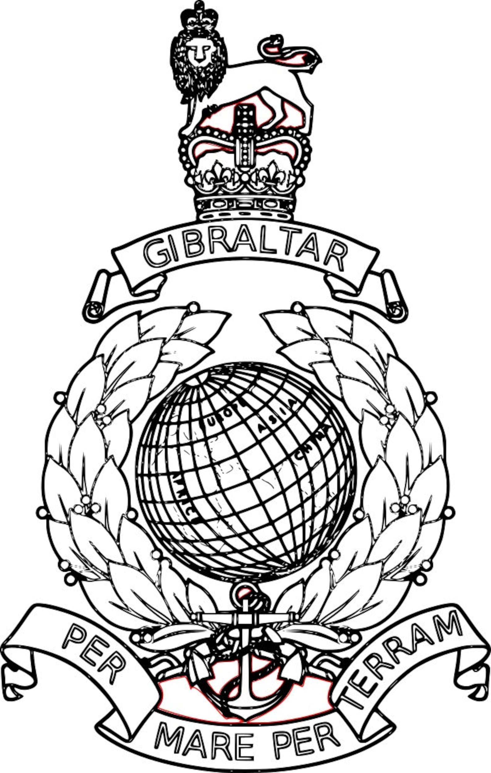 Royal Marines Crest SVG - With Pre Cut Outs - Etsy UK