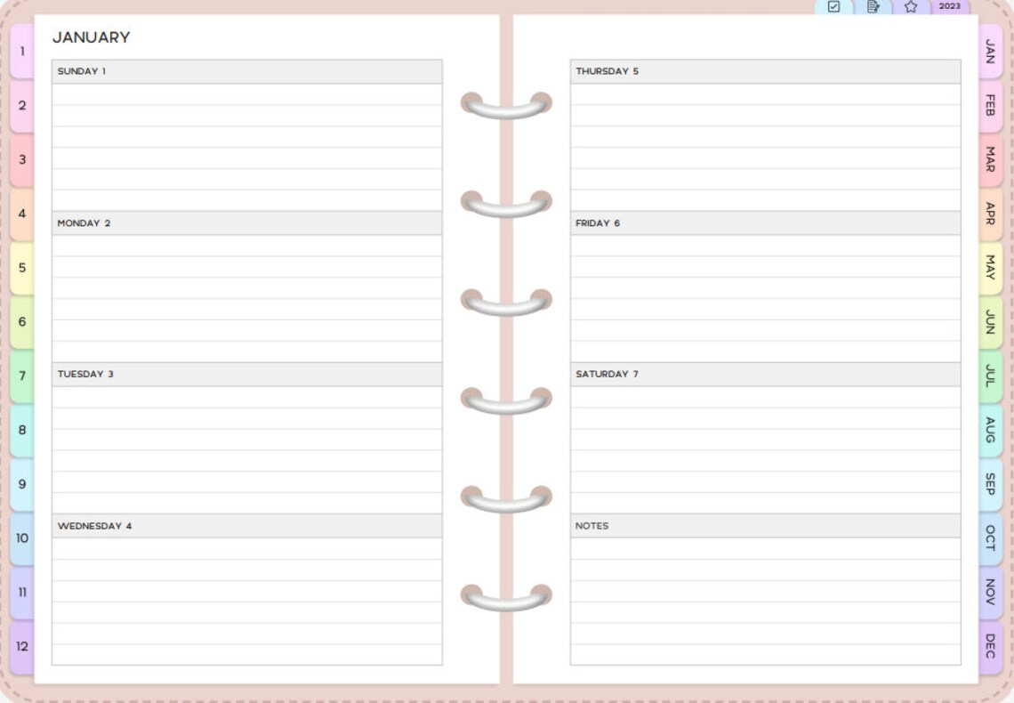 Rainbow Digital Planner - Etsy