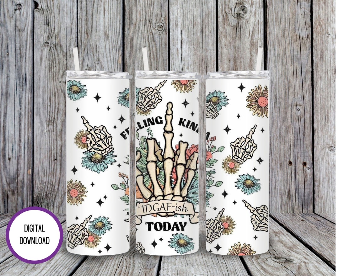 Middle Finger Sublimation Design, 20oz Skinny Tumbler Design, Tumbler ...