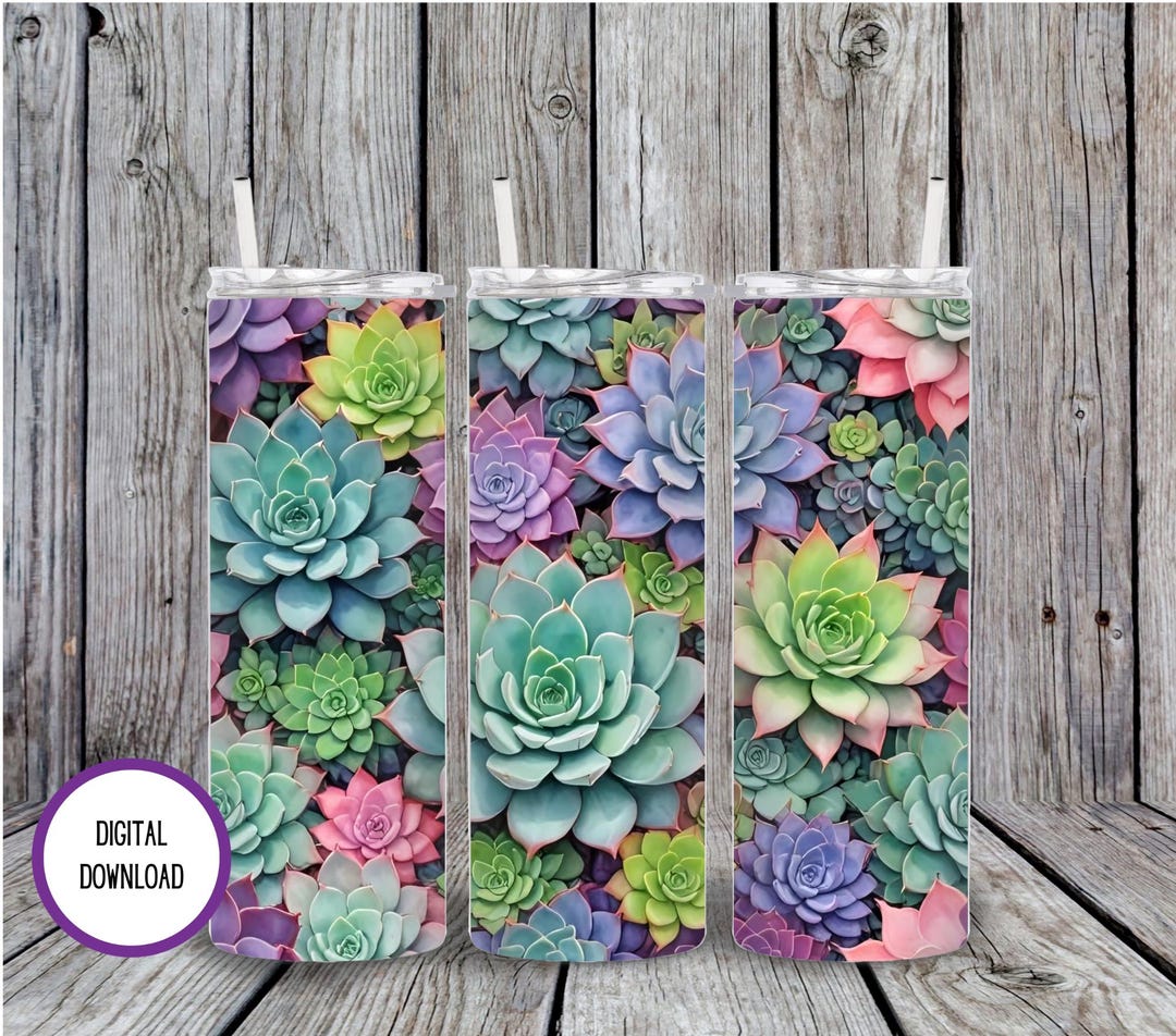 Succulent 20oz Tumbler Wrap, PNG Instant Download - Etsy