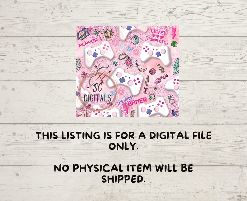 Gamer Sublimation Design 20oz Skinny Tumbler Design Tumbler Wrap Png