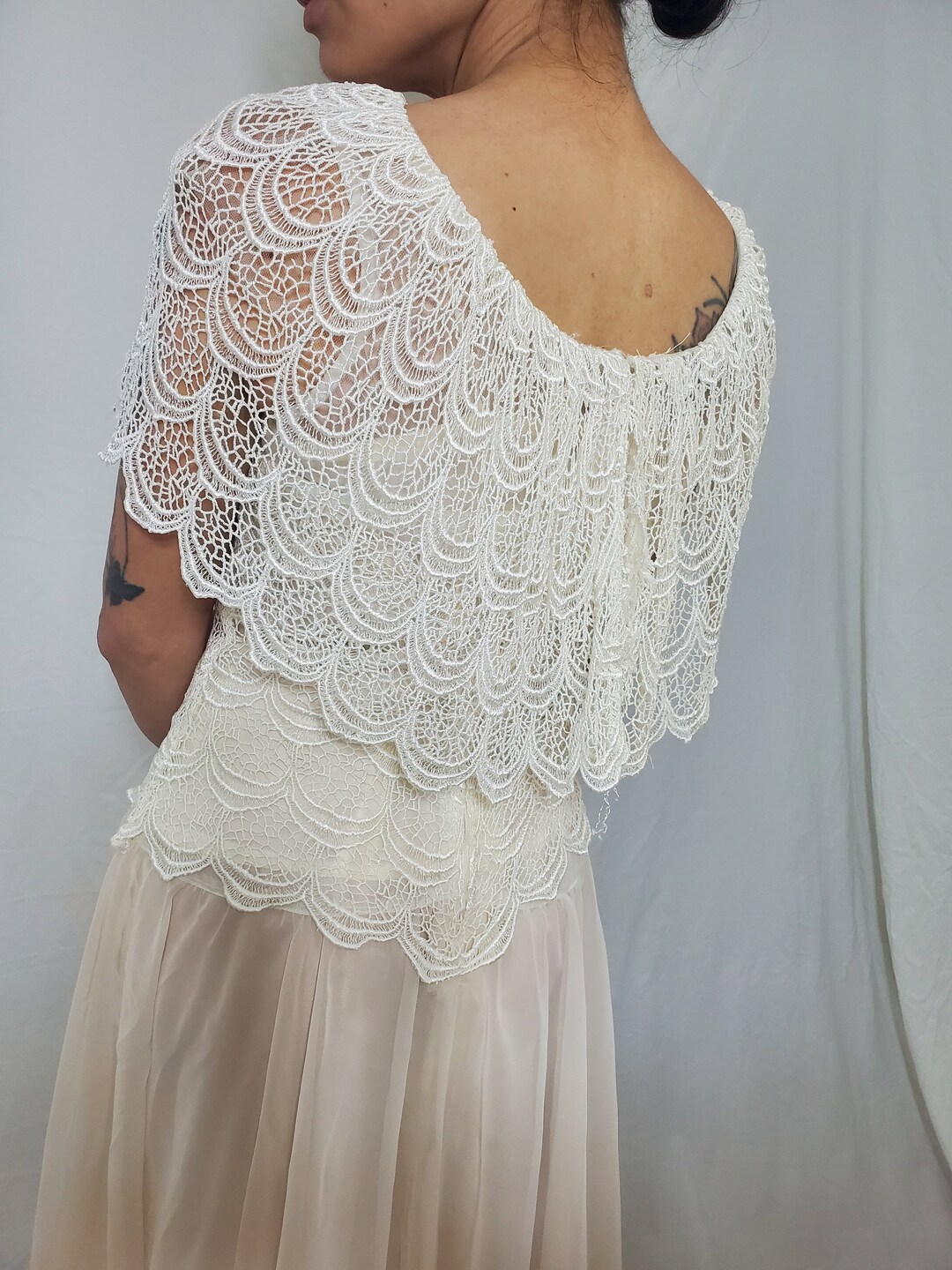 Vintage 1970s/crochet/shawl/cream/maxi/dress/art - Etsy