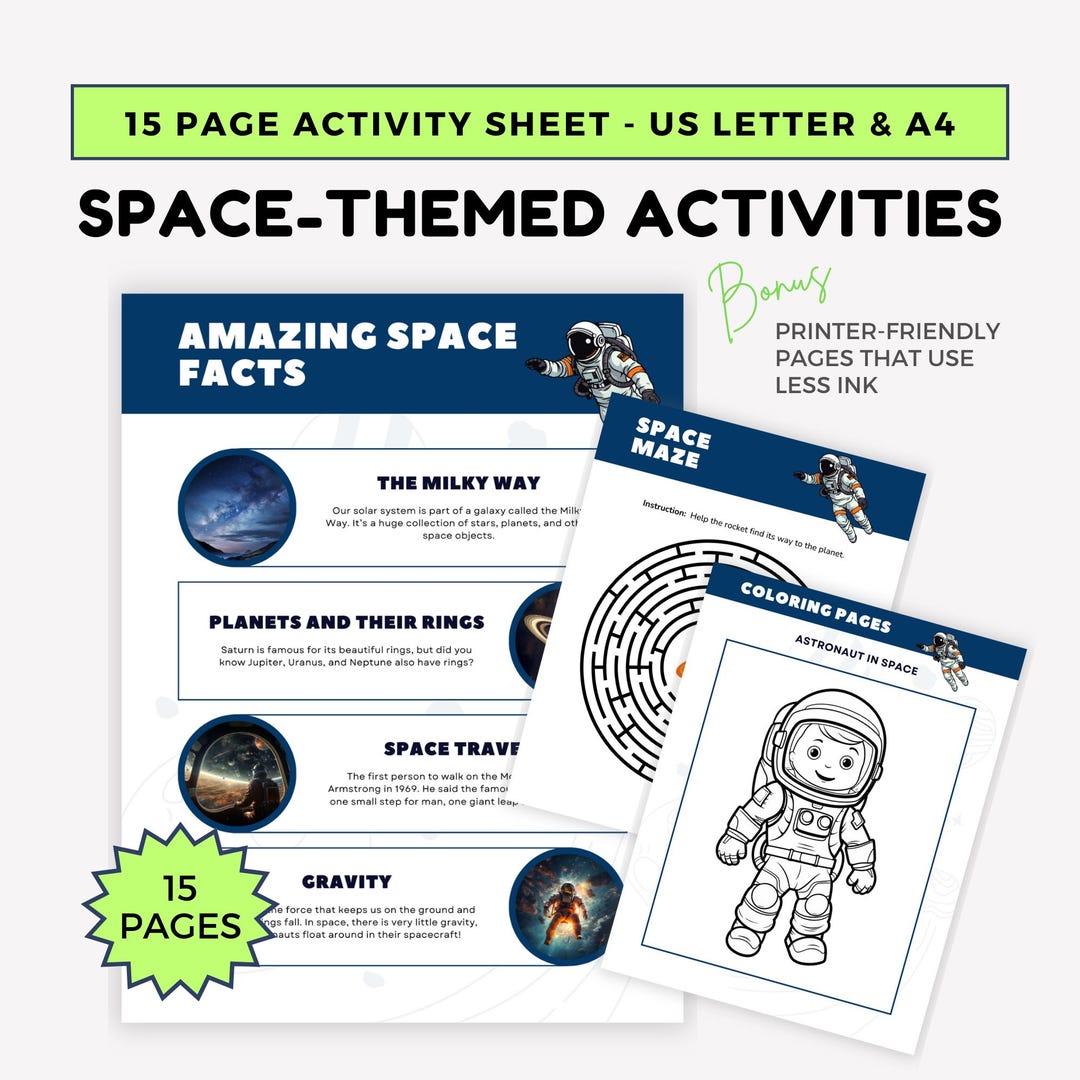 Printable Outer Space Activity Sheets Kids Coloring Page Space Crafts ...
