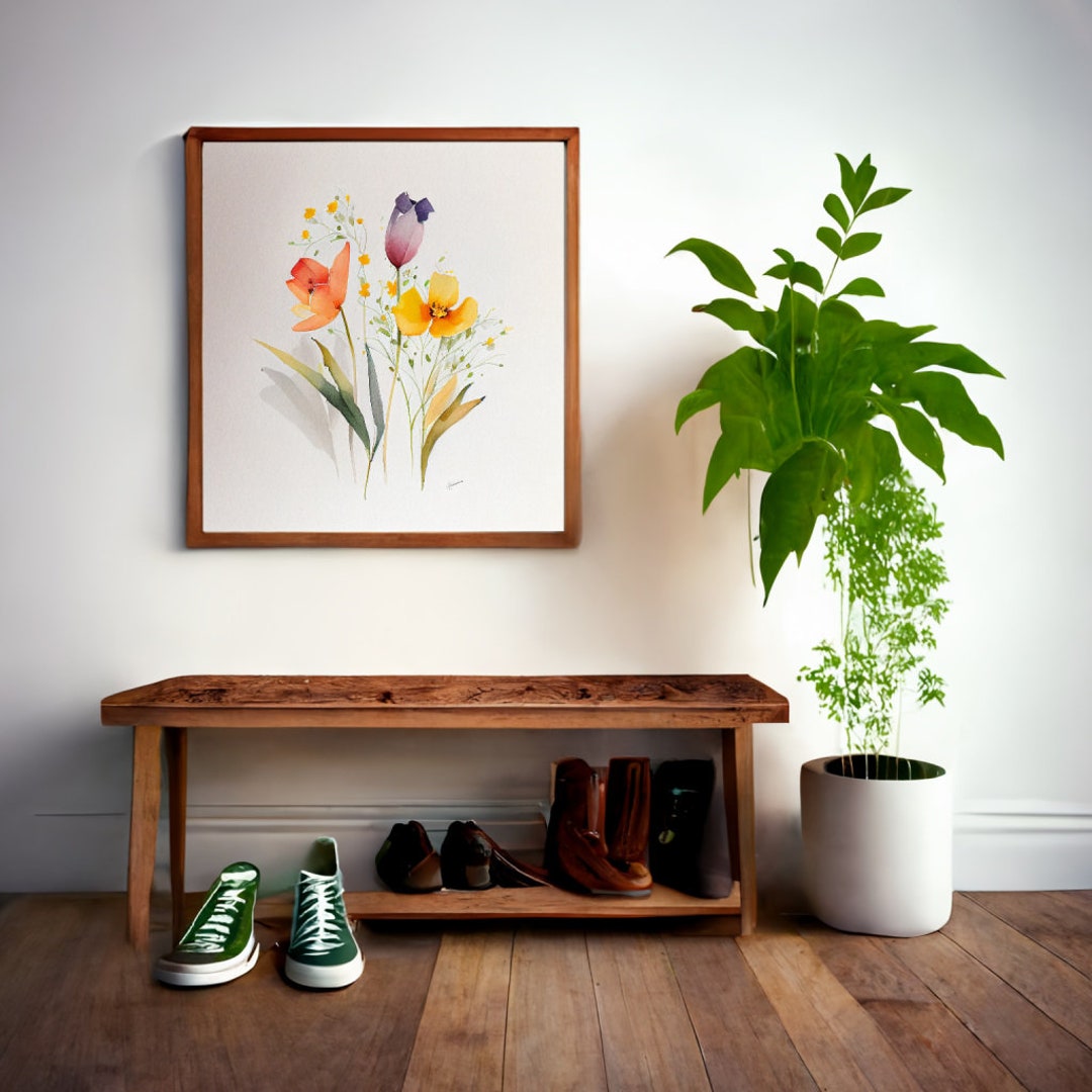 Spring Flowers Watercolor Printable Wall Art, Wall Decor, Digital ...