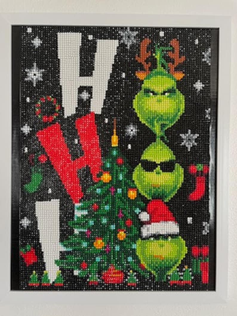 Grinch - Diamond Painting - Framed 12inx16in - Etsy