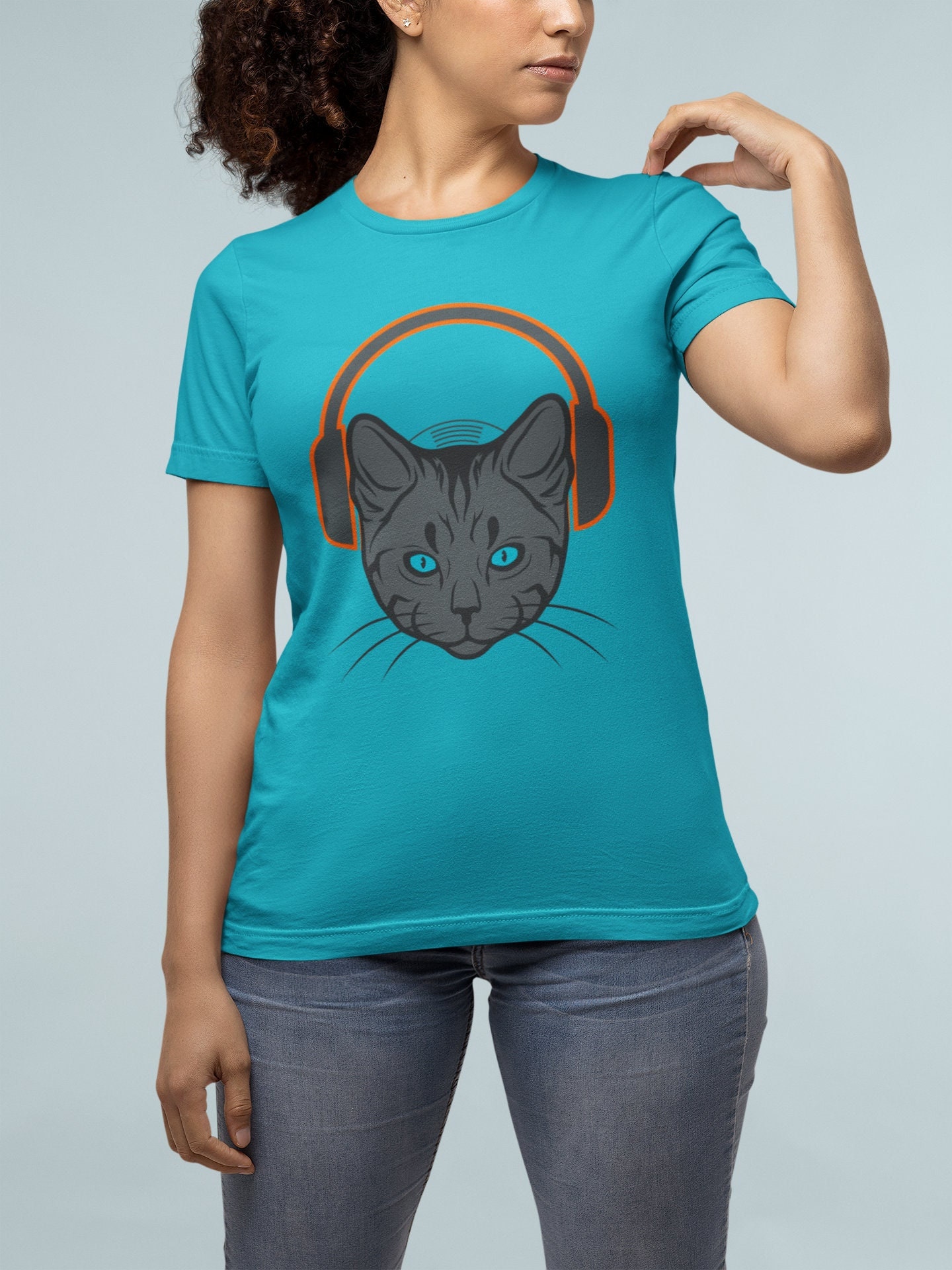 Cute Cat Music Headphones Graphic Digital Download - SVG PNG JPG - for ...