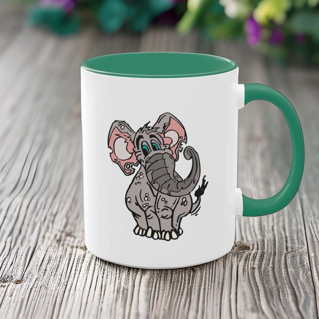 Elephant Coffee Mug Cartoon Elephant Cute Elephant Tea Mug - Etsy