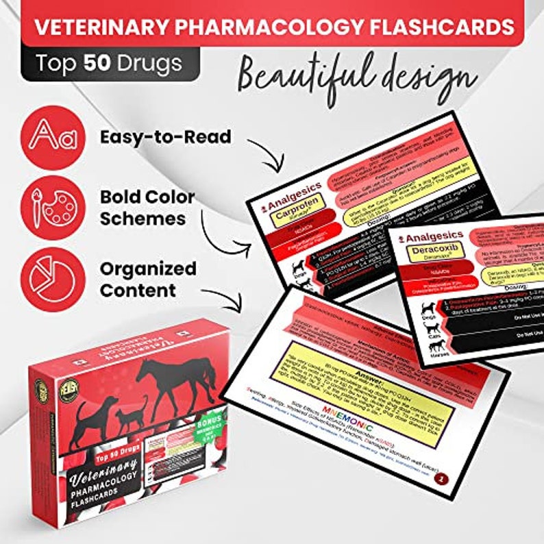 Veterinary Pharmacology Printable Flashcards | Instant DOWNLOAD | Vet ...