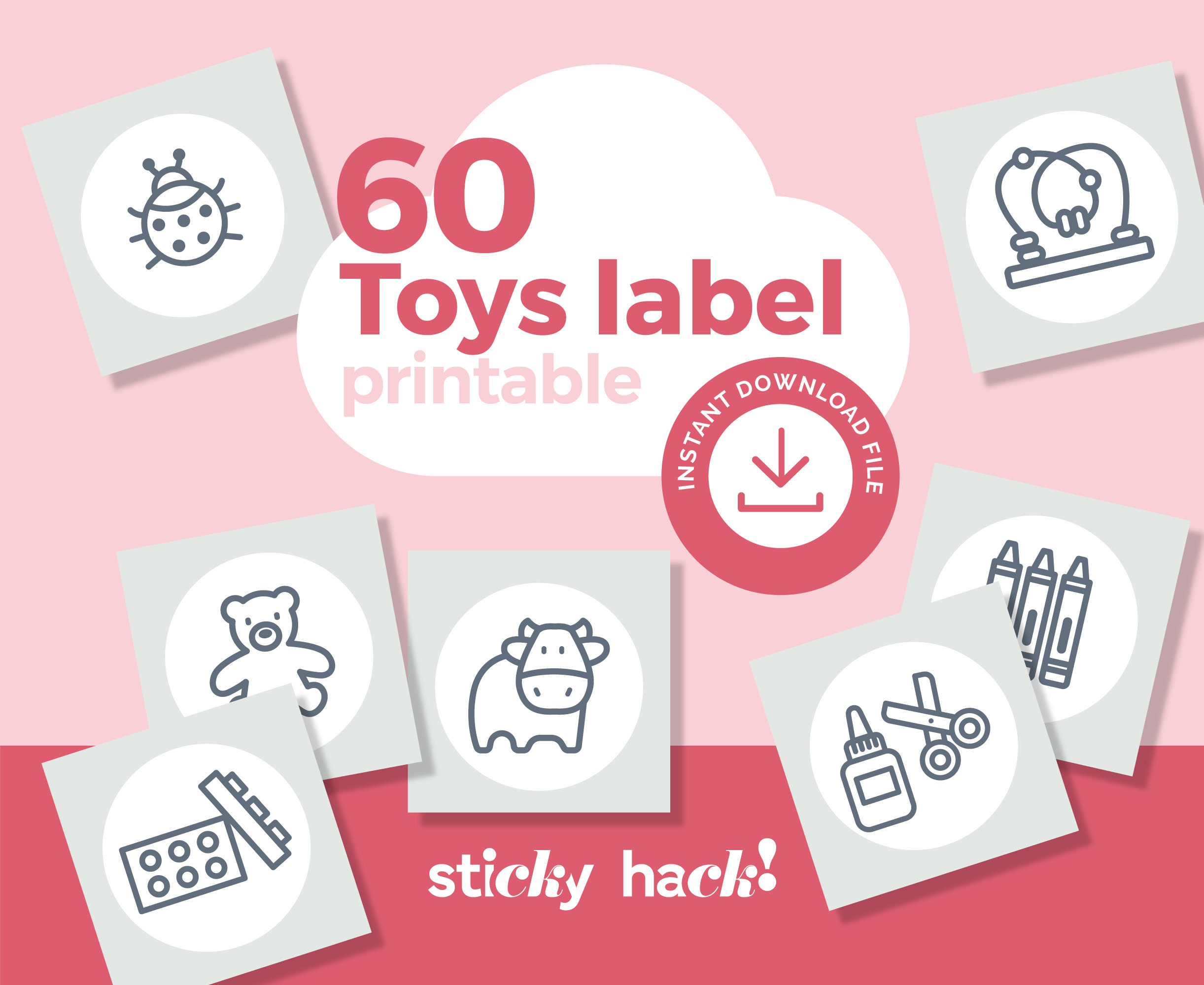Printable Toy Labels Visual Pictures Download Perfect for - Etsy