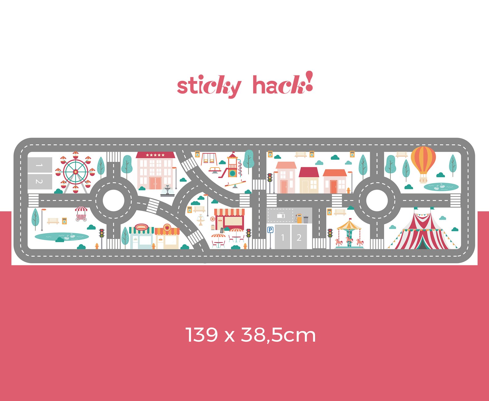 Road Themed Sticker for Ikea KALLAX Furniture Decal for Playroom ...