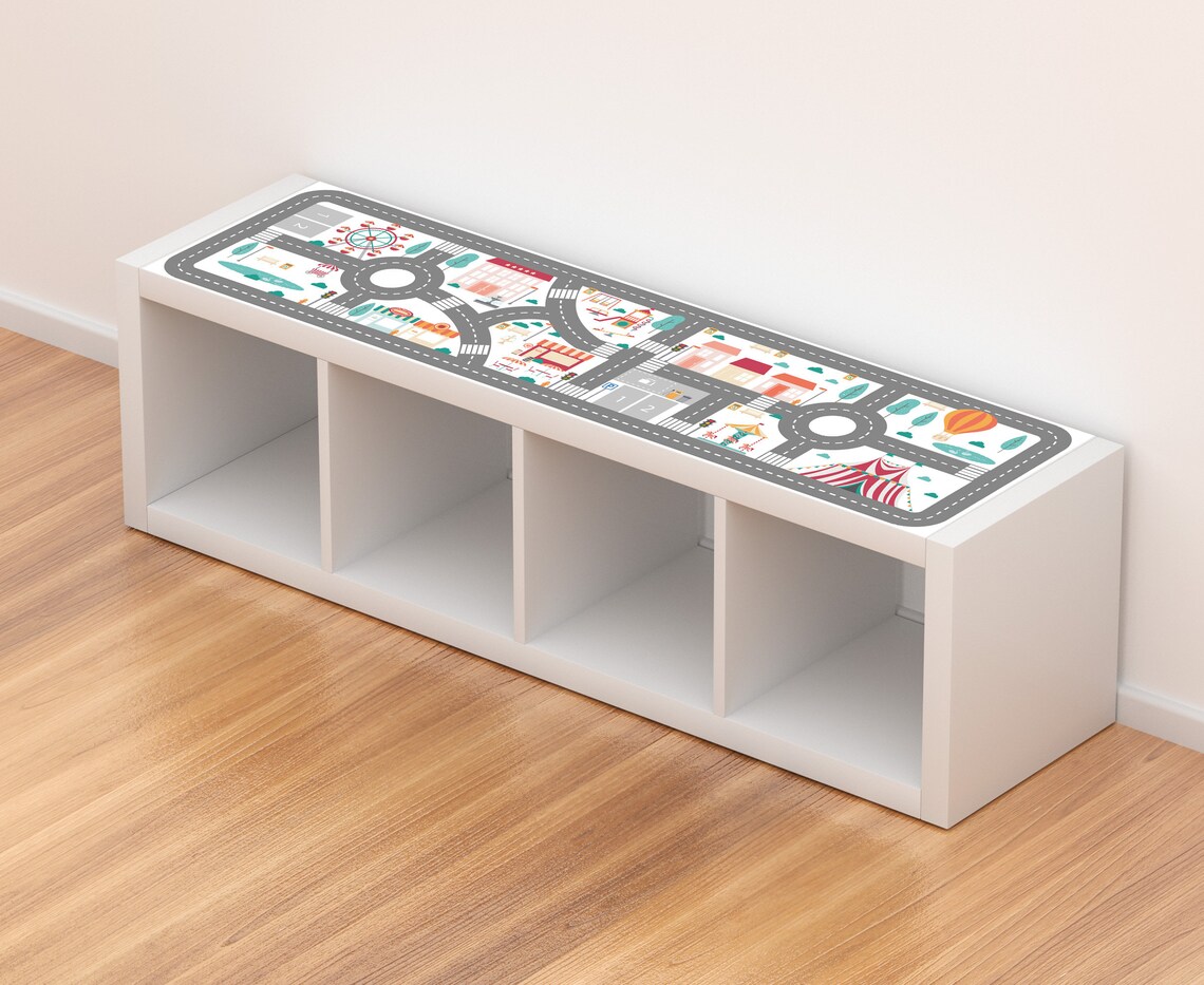 Road Themed Sticker for Ikea KALLAX Furniture Decal for Playroom ...