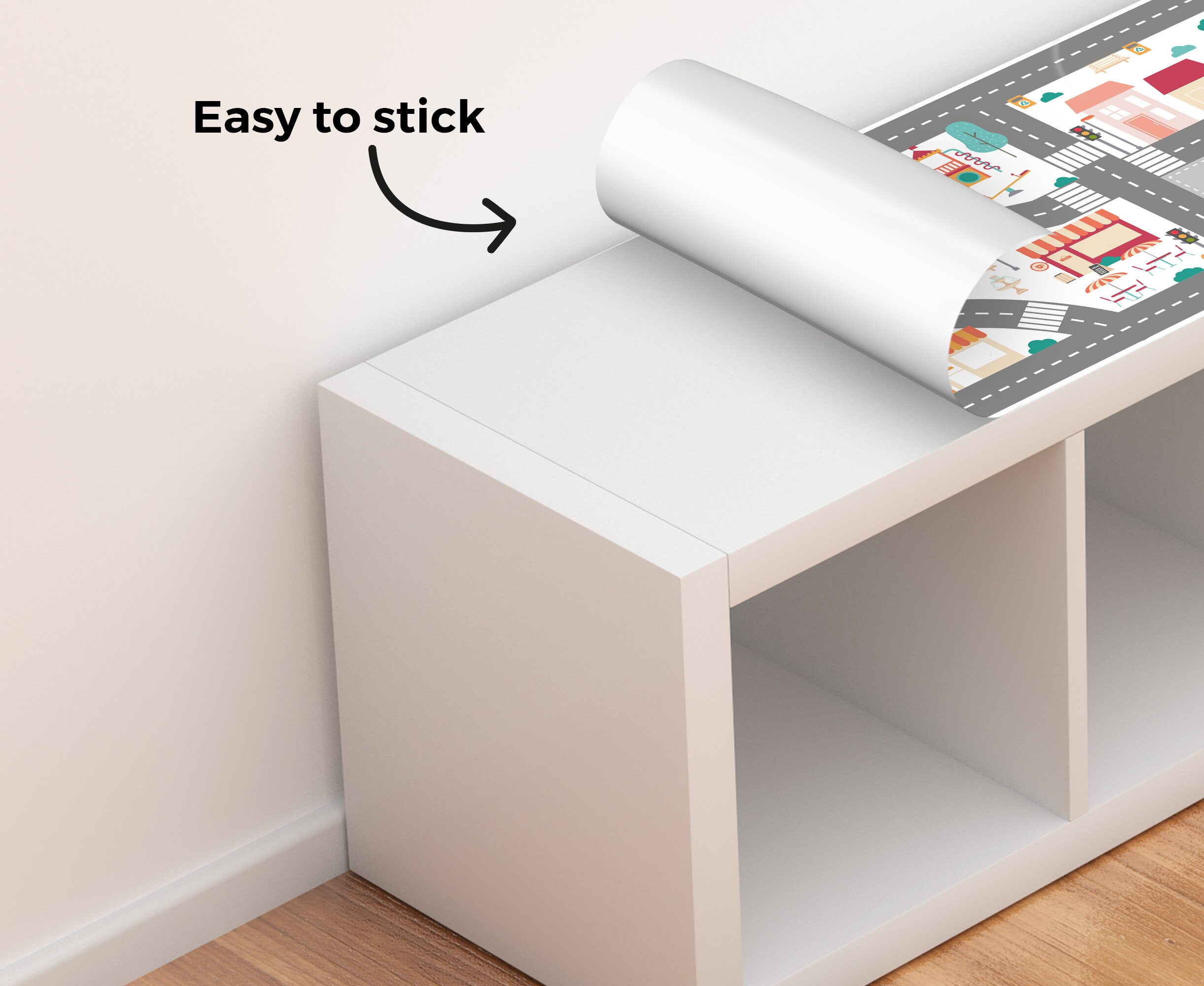 Road Themed Sticker for Ikea KALLAX Furniture Decal for Playroom ...