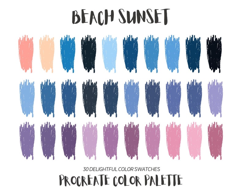 Beach Sunset Procreate Color Palette, Procreate Swatches, iPad ...