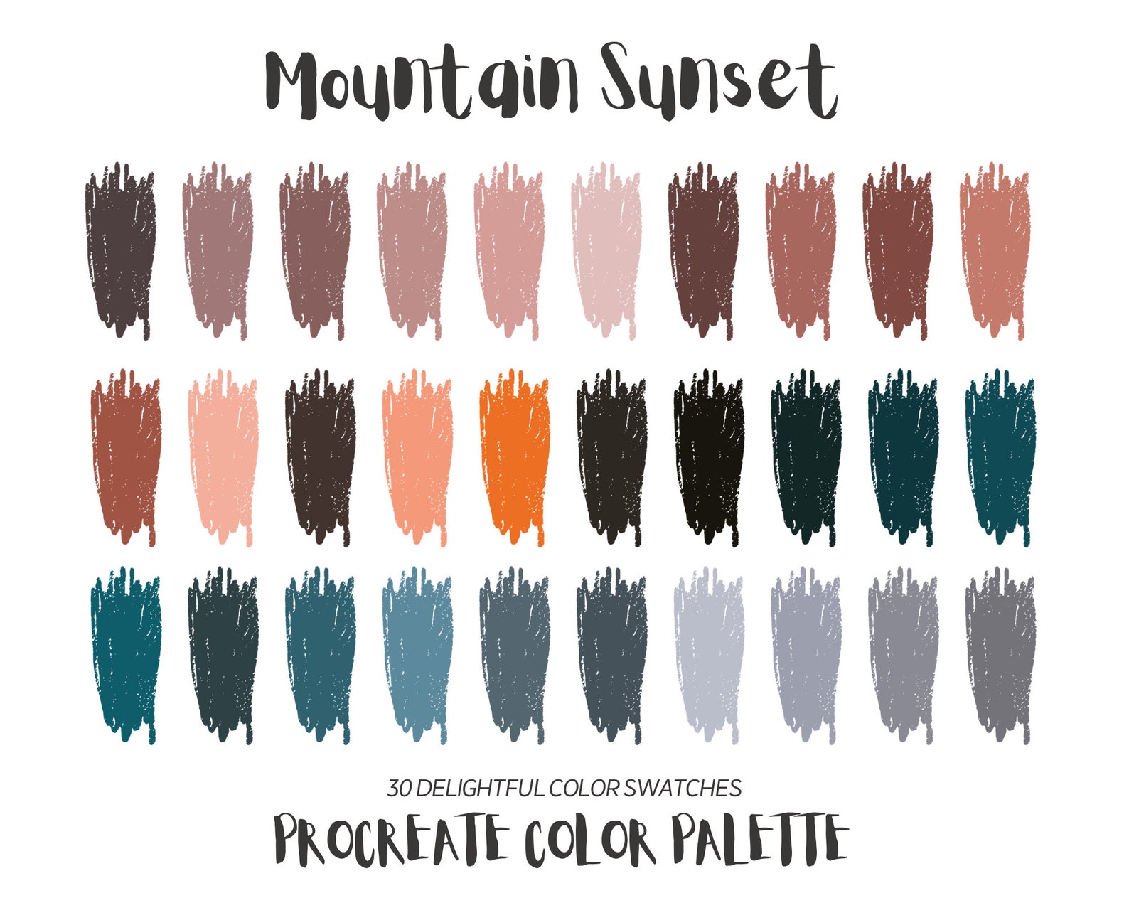 Mountain Sunset Procreate Color Palette, Procreate Swatches, iPad Illustration, Procreate Art - Etsy