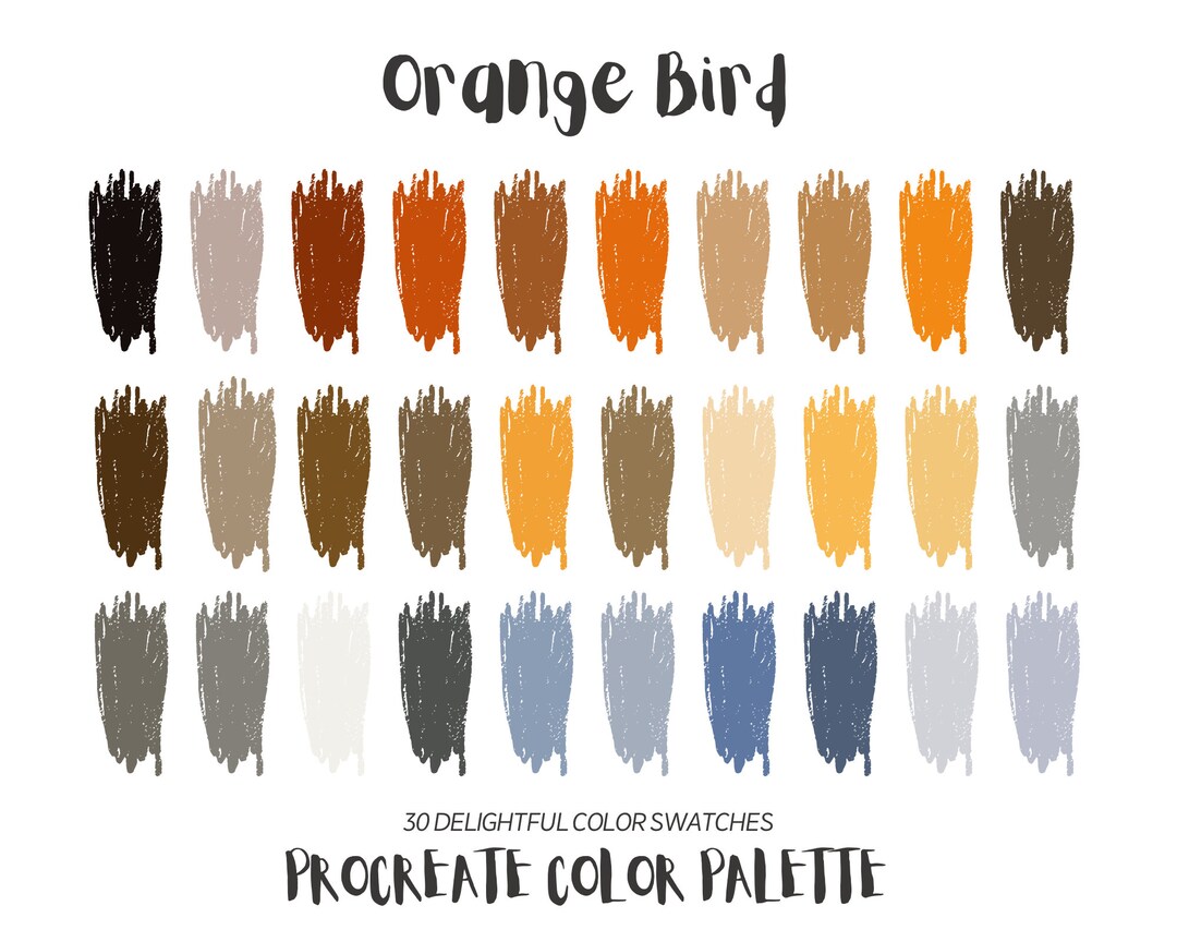 Orange Bird Procreate Color Palette, Procreate Swatches, iPad ...