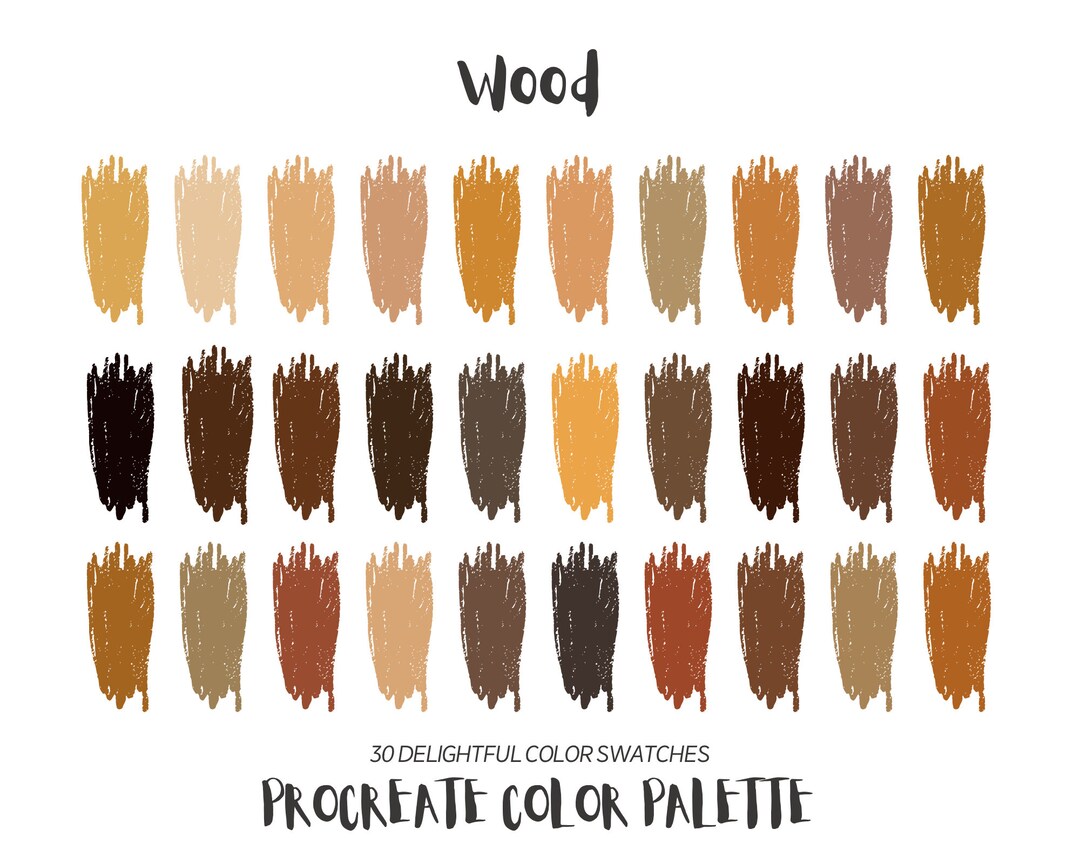 Wood Procreate Color Palette, Procreate Swatches, iPad Illustration ...