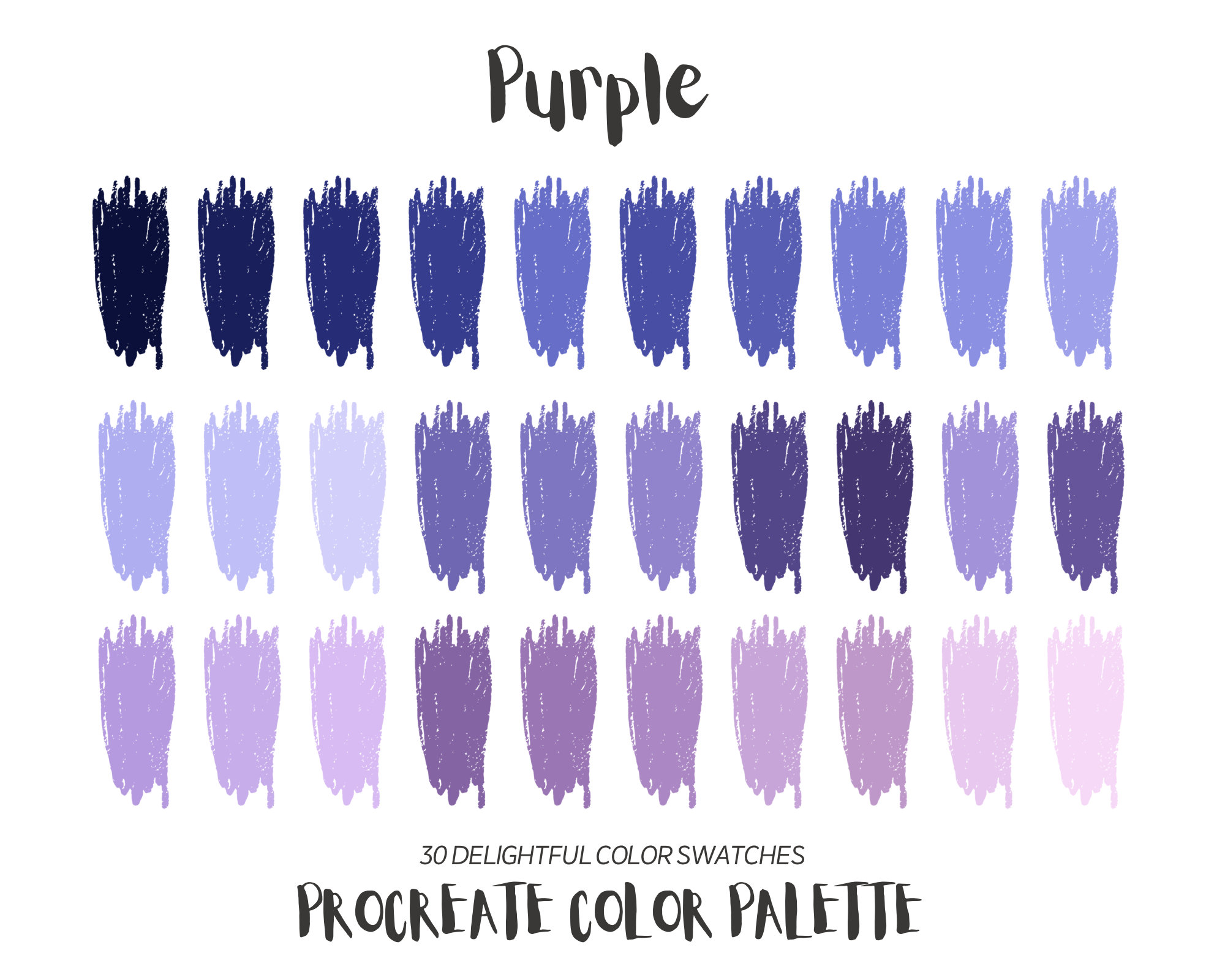 Purple Procreate Color Palette, Procreate Swatches, iPad Illustration ...