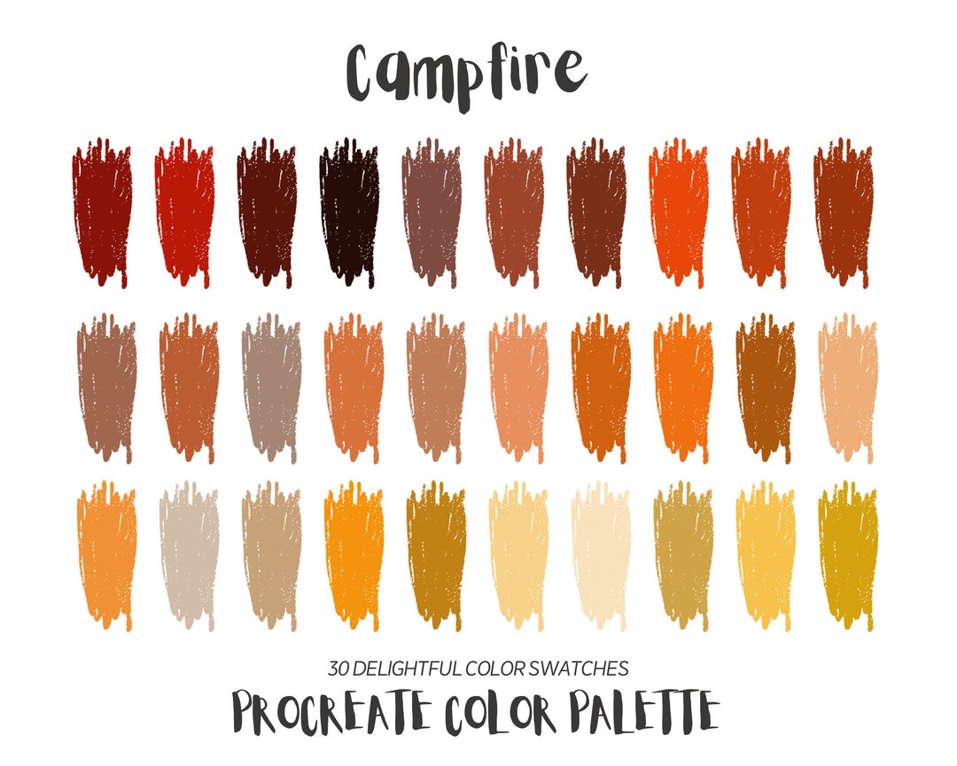 Campfire Procreate Color Palette, Procreate Swatches, iPad Illustration ...