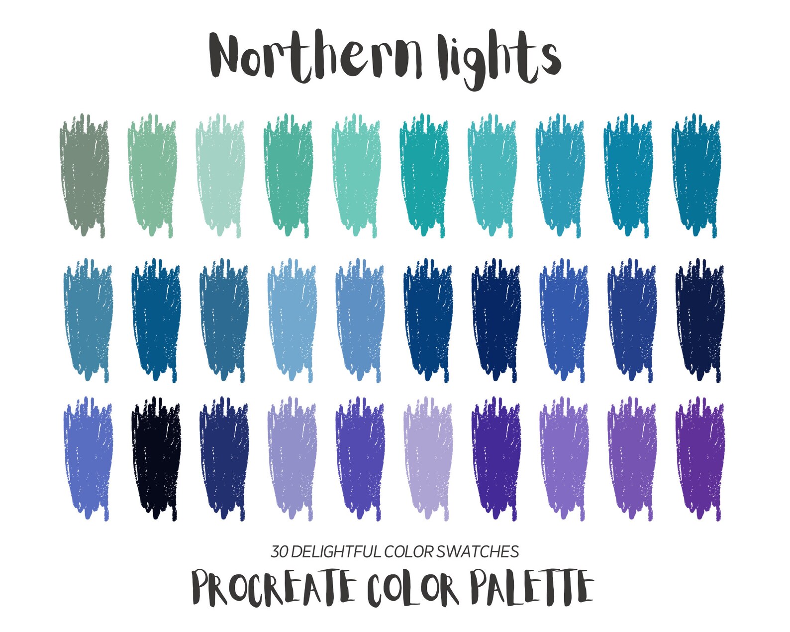 Northern Lights Procreate Color Palette, Procreate Swatches, iPad ...