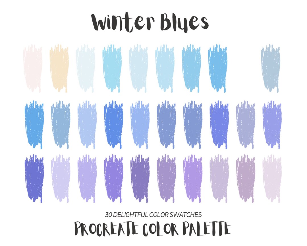 Winter Blues Procreate Color Palette, Procreate Swatches, iPad ... Winter Blues Procreate Color Palette, Procreate Swatches, iPad ...
