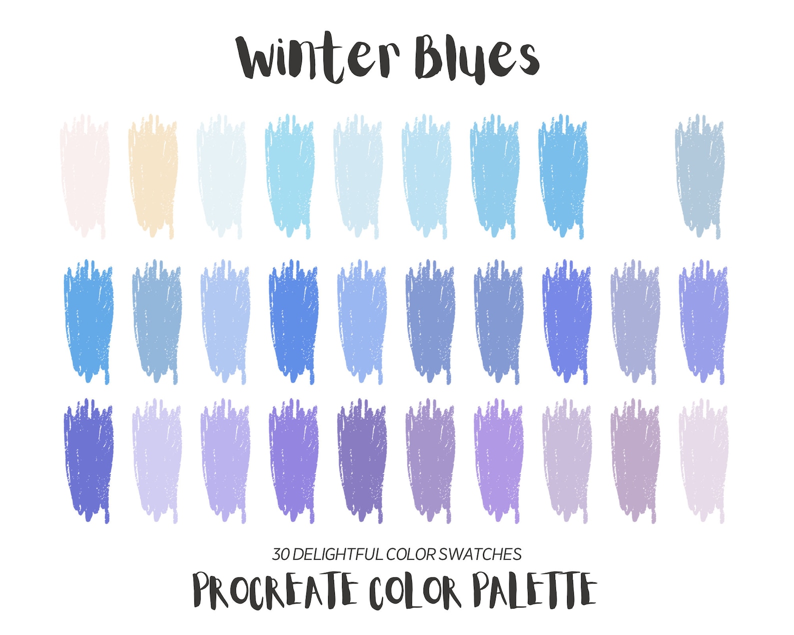 Winter Blues Procreate Color Palette, Procreate Swatches, iPad ...