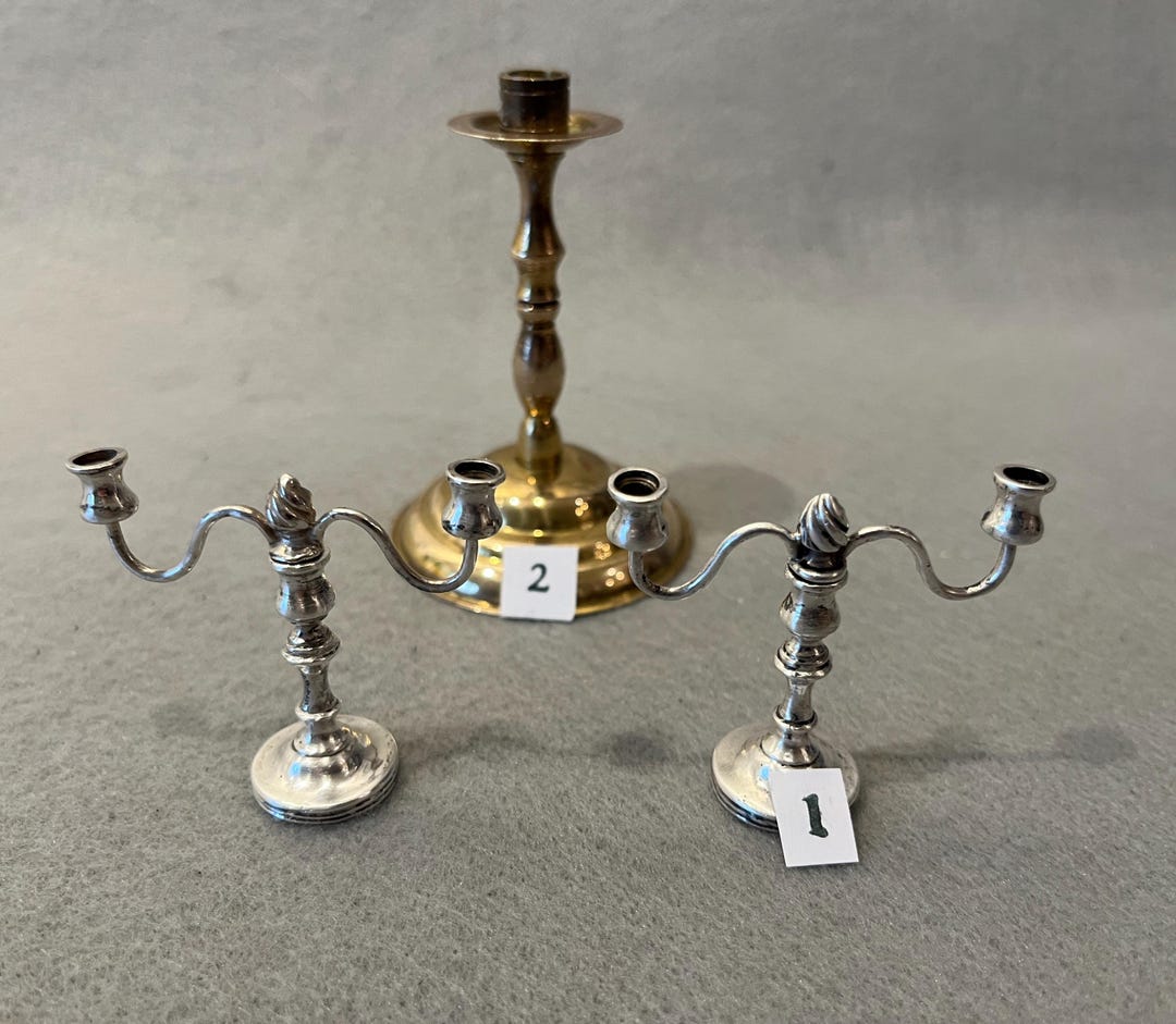 Antique Silver Miniature Candlesticks, Sold Separately. - Etsy