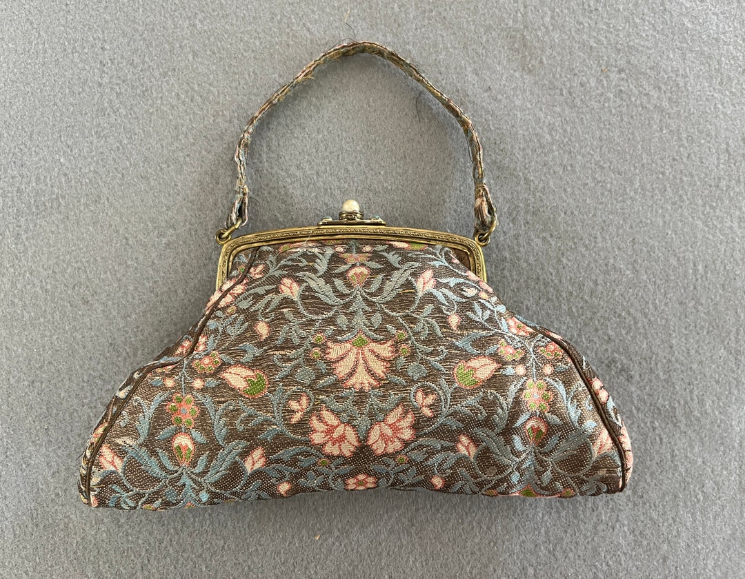 Vintage 1920s Small Floral Brocade Purse With Matching Handle - Etsy