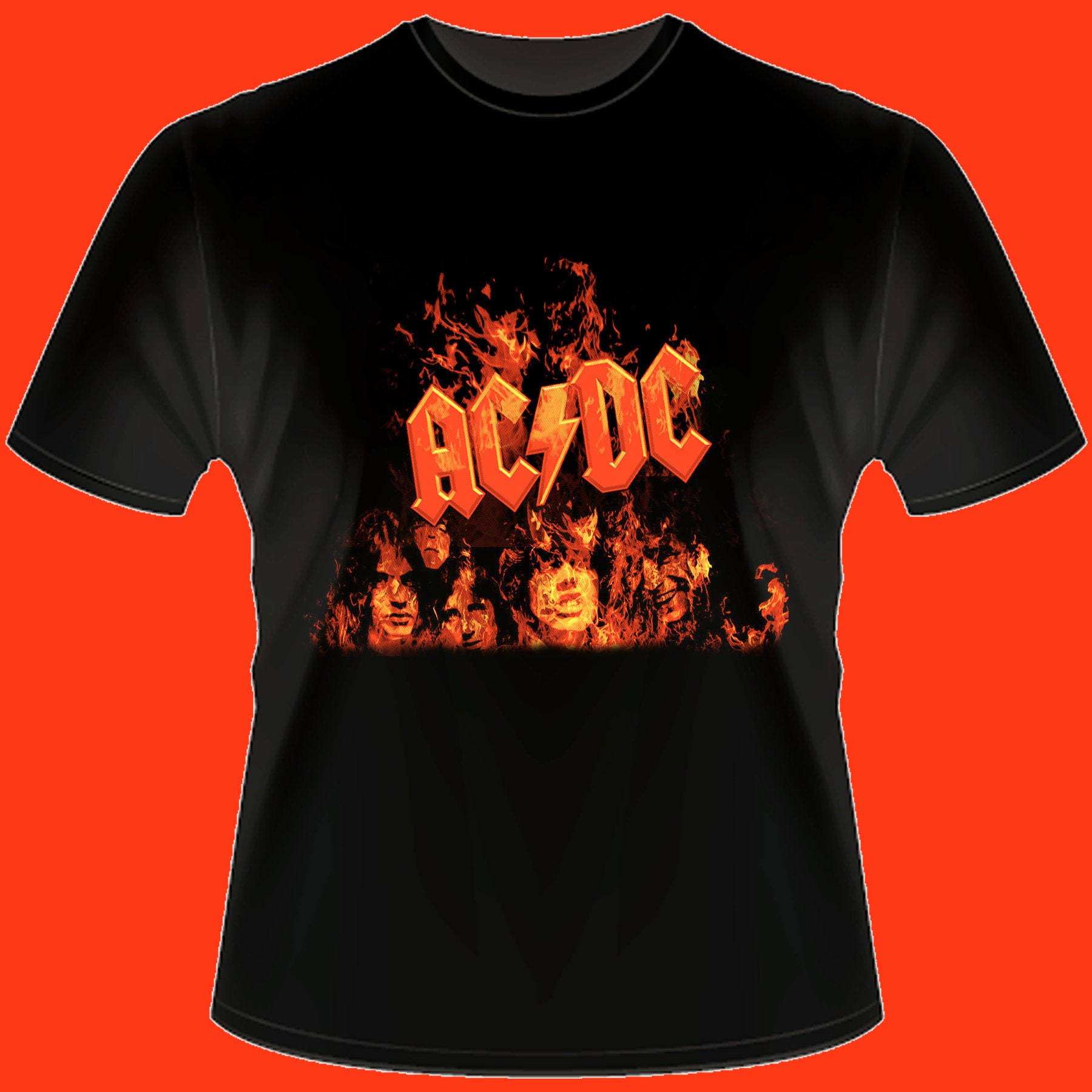 Halftone AC DC PNG File rock Band Print for Black Shirt - Etsy