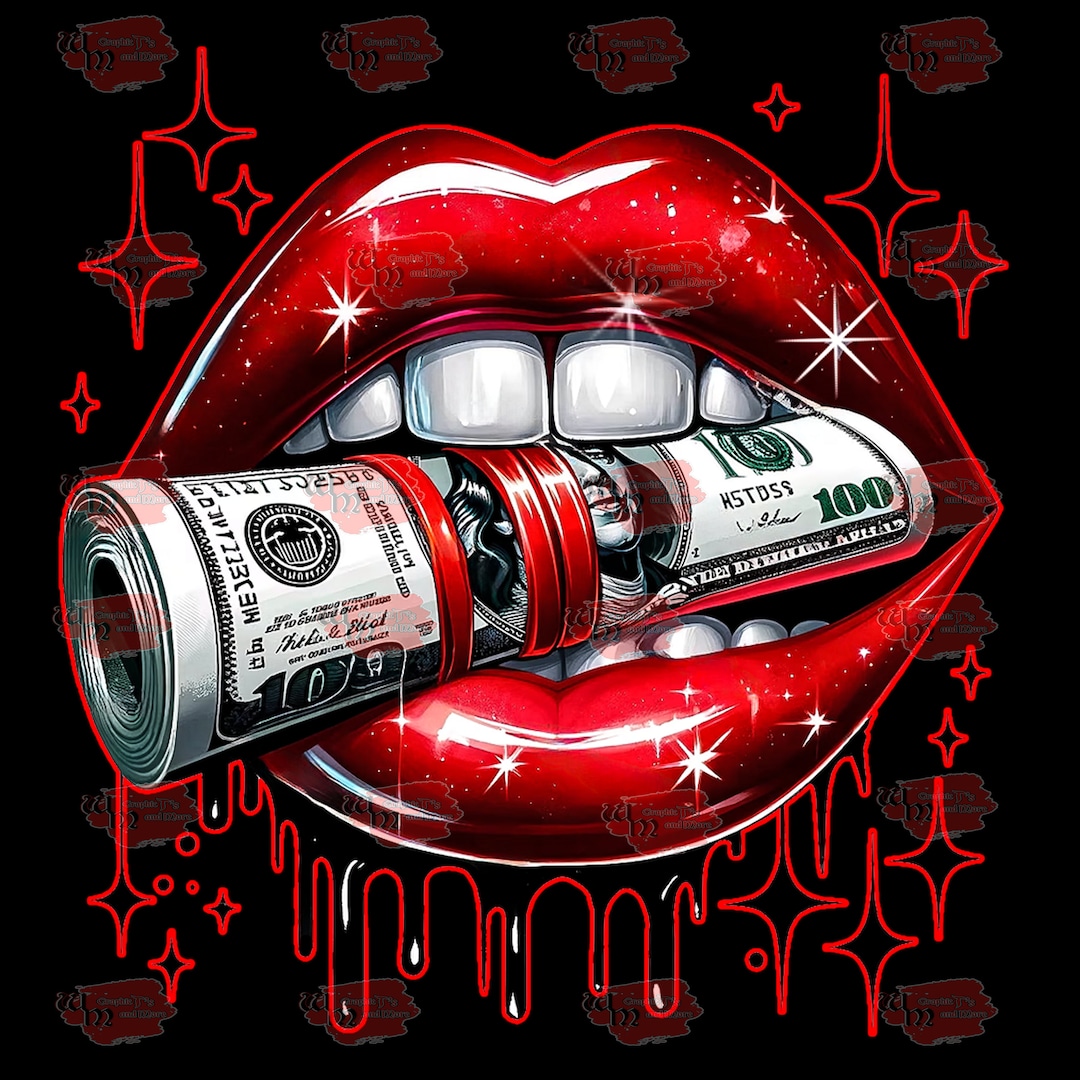 100 Dollar Bill Lips Png Design, Digital Art Lips Png, Money Lips Png ...
