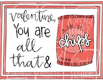 Bag of Chips Funny Printable Valentine, Classroom Valentine Non-candy ...