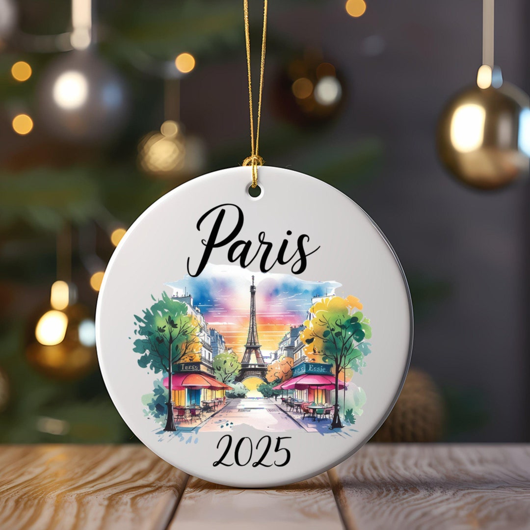 Paris 2025 Ornament Vacation Honeymoon Wedding Eiffel Tower Ornament ...
