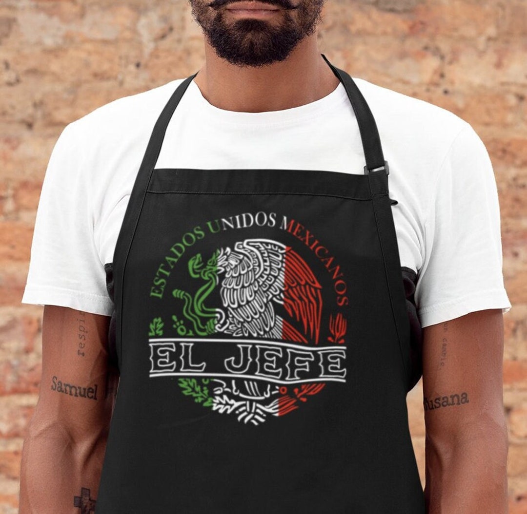 El Jefe Grilling Mexican Apron Fathers Day BBQ Gifts Cholo the Boss ...