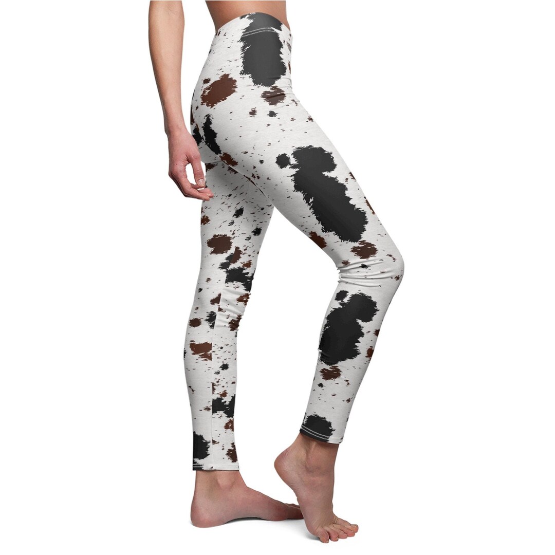 Cowprint Women's Leggings Cow Print Cut & Sew Casual Skinny Fit Pants ...