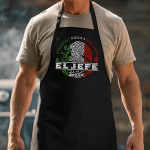 El Jefe Grilling Mexican Apron Fathers Day BBQ Gifts Cholo the Boss ...