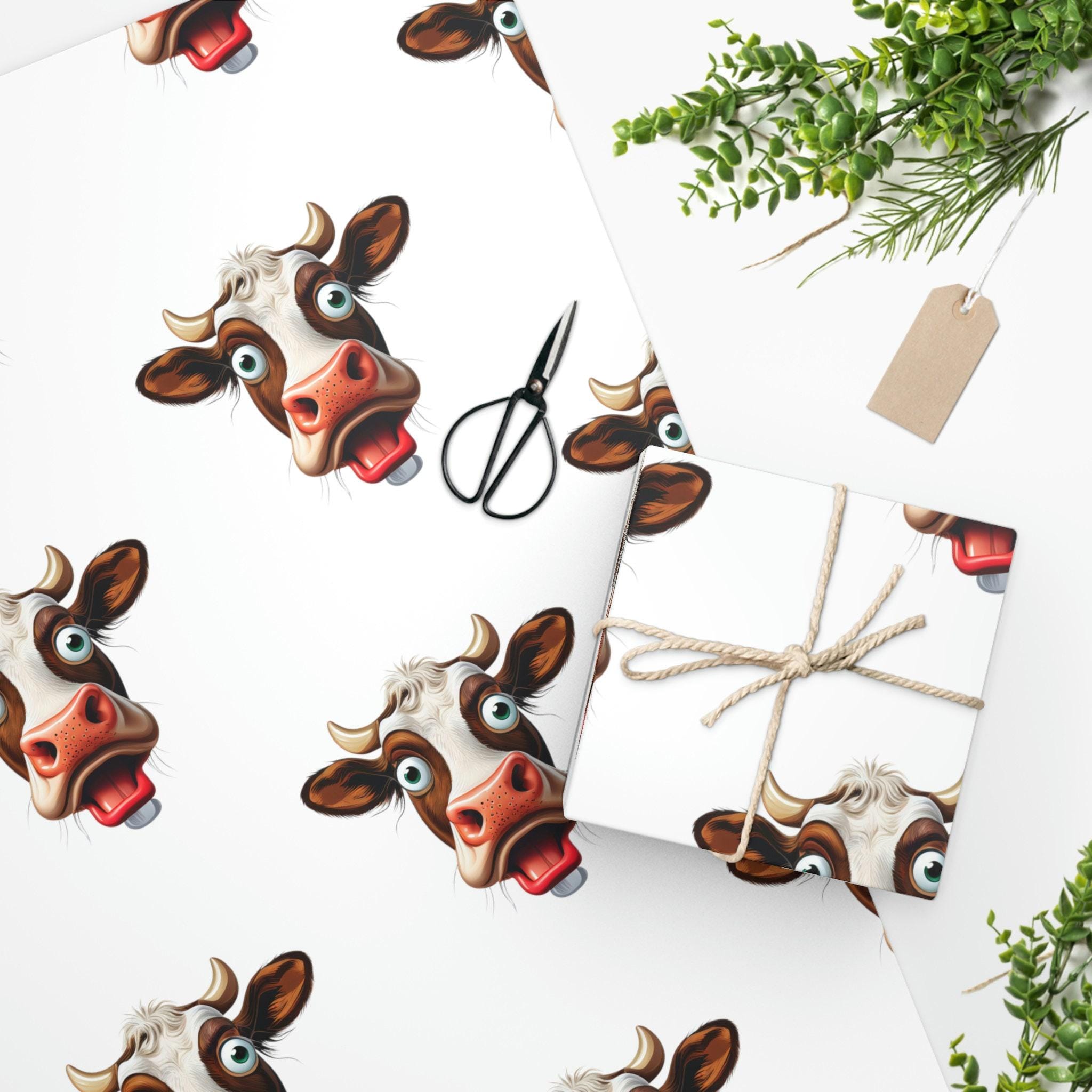 Cow Funny Wrapping Paper I Christmas Gift Wrap Highland Cow Print ...