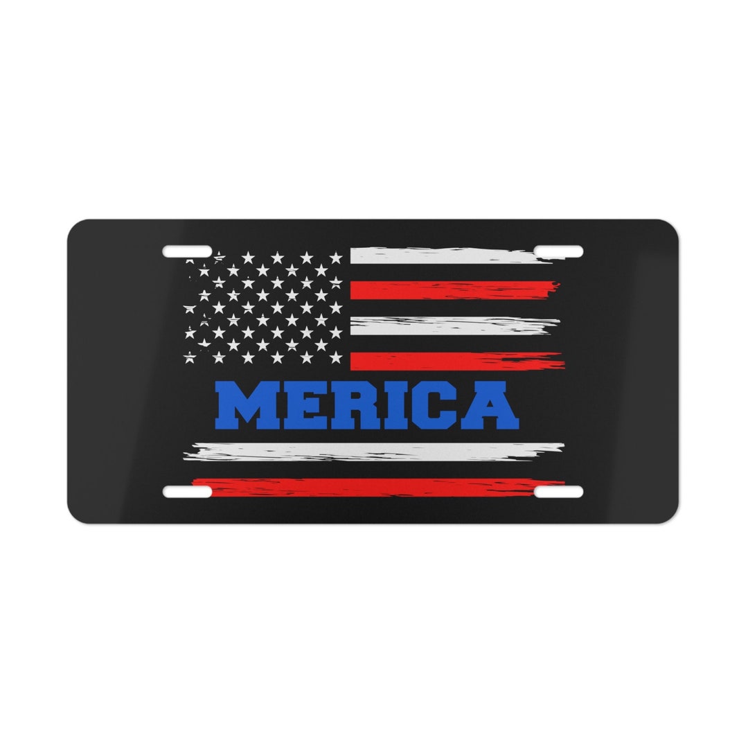 Merica License Plate Vanity Truck 'merica USA Patriotic American Flag ...