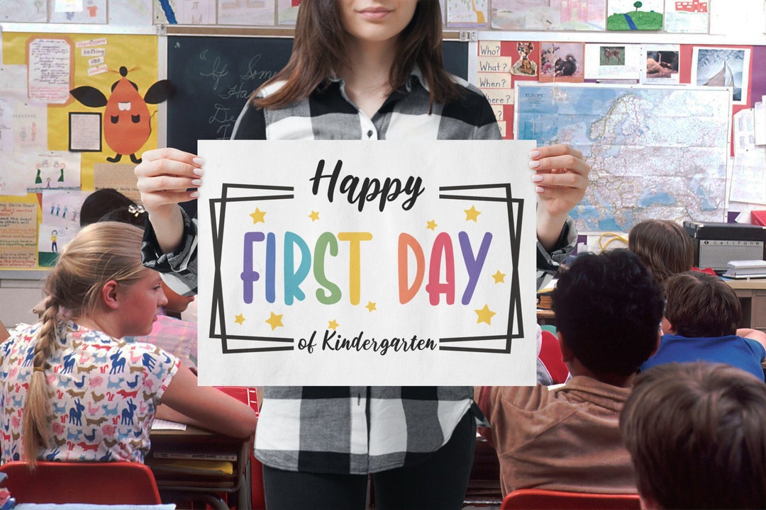 Kindergarten Sign Printable Happy First Day of Prek Svg Png Instant ...