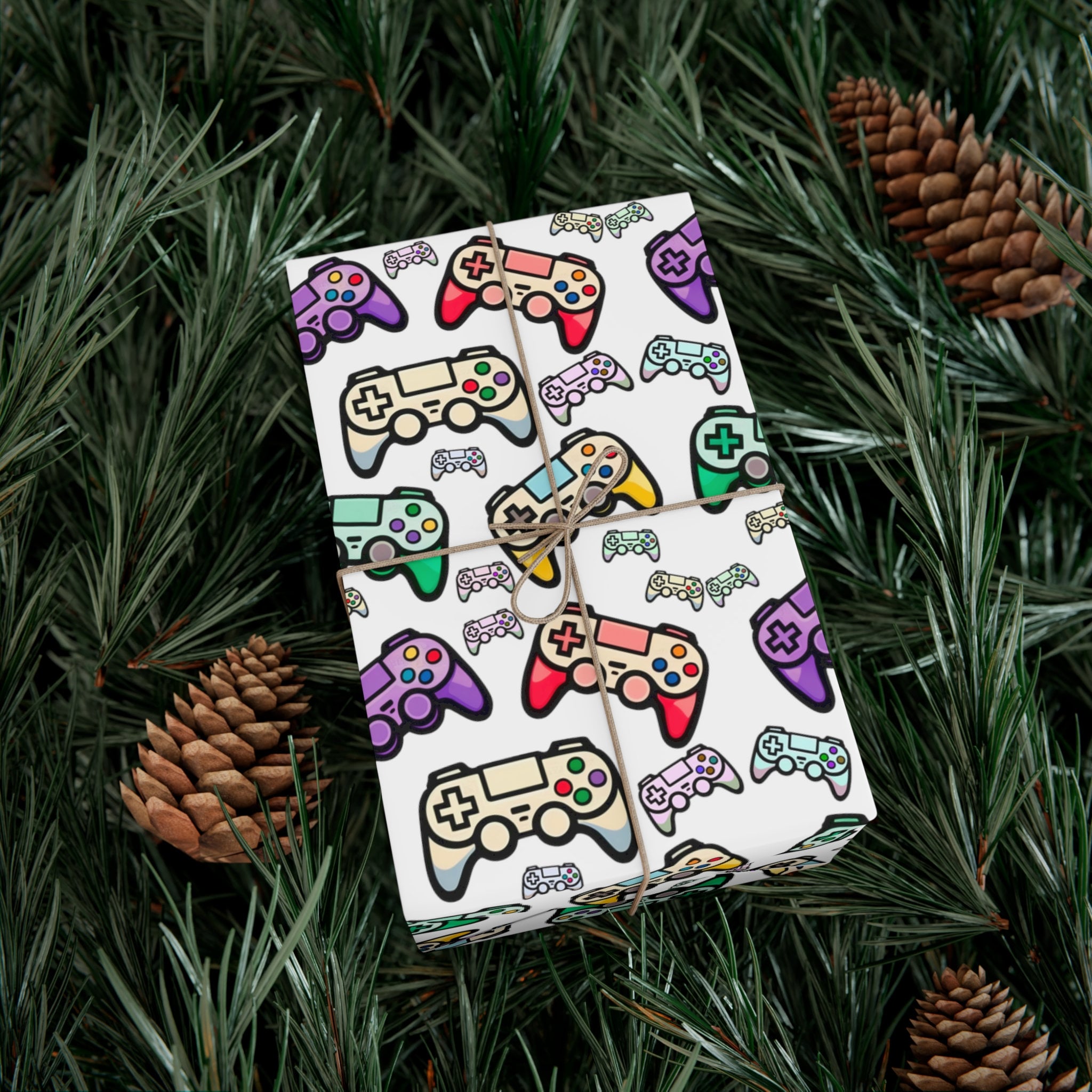 Gamer Wrapping Paper Video Game Party Geeky Nerdy Birthday Present Idea ...