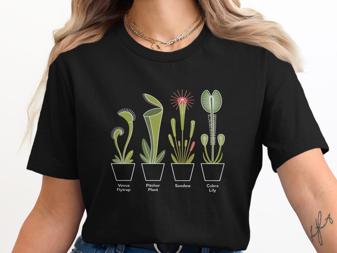 Carnivorous Plants T-shirt, Venus Flytrap Pitcher Plant, Sundew Cobra ...