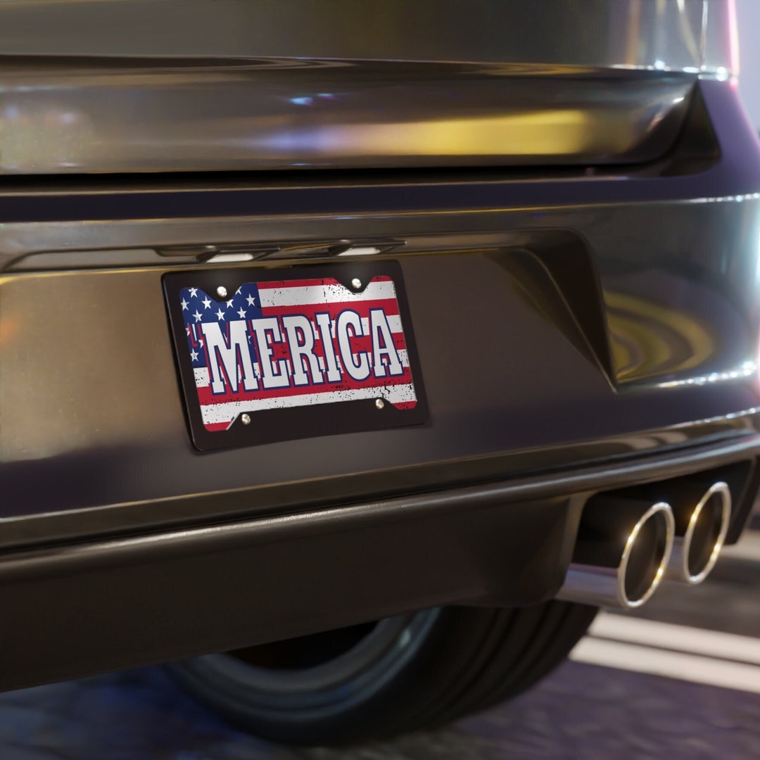 Merica License Plate Vanity Truck 'merica USA Patriotic American Flag ...