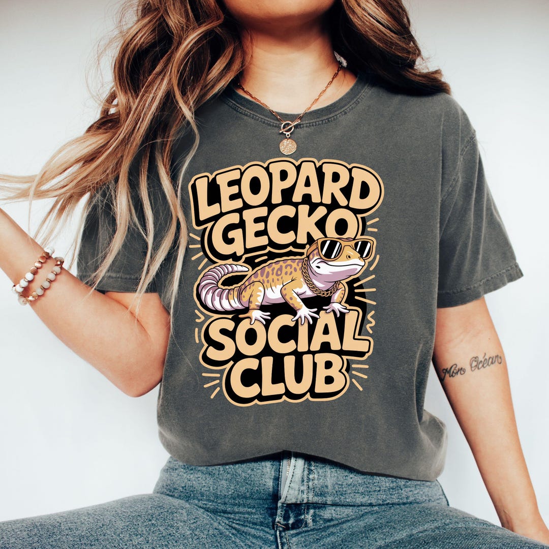 Leopard Gecko Social Club T-shirt, Cool Lizard Tee, Reptile Lover Gift ...
