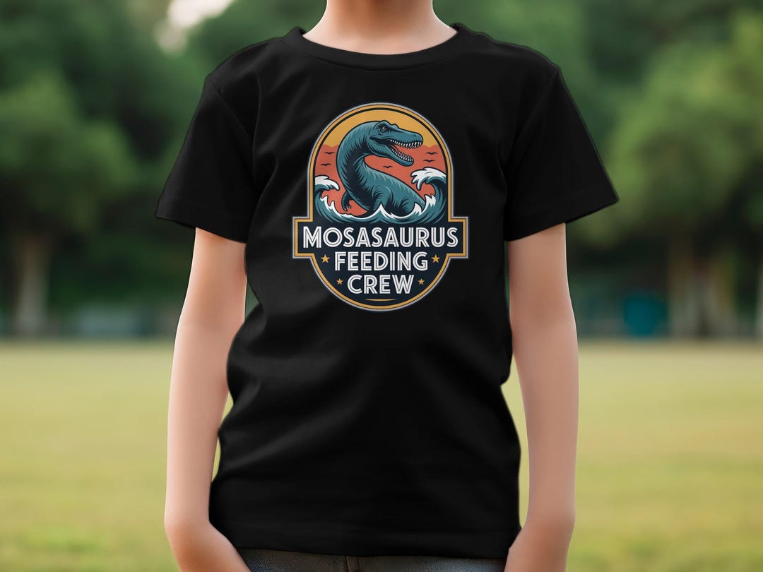 Mosasaurus Feeding Crew T-shirt, Prehistoric Sea Monster, Ocean ...