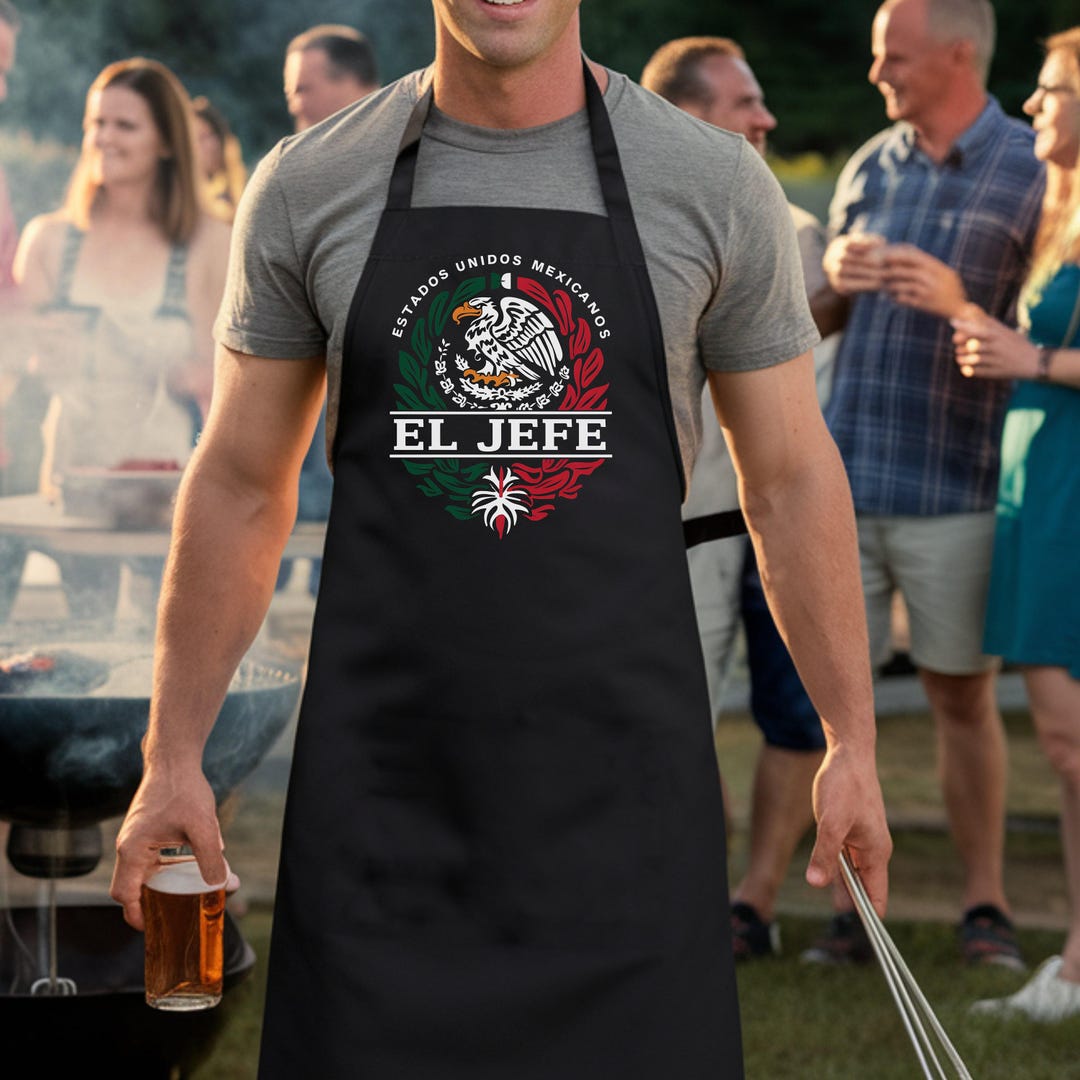 El Jefe Grilling Mexican Apron Fathers Day BBQ Gifts Cholo the Boss ...