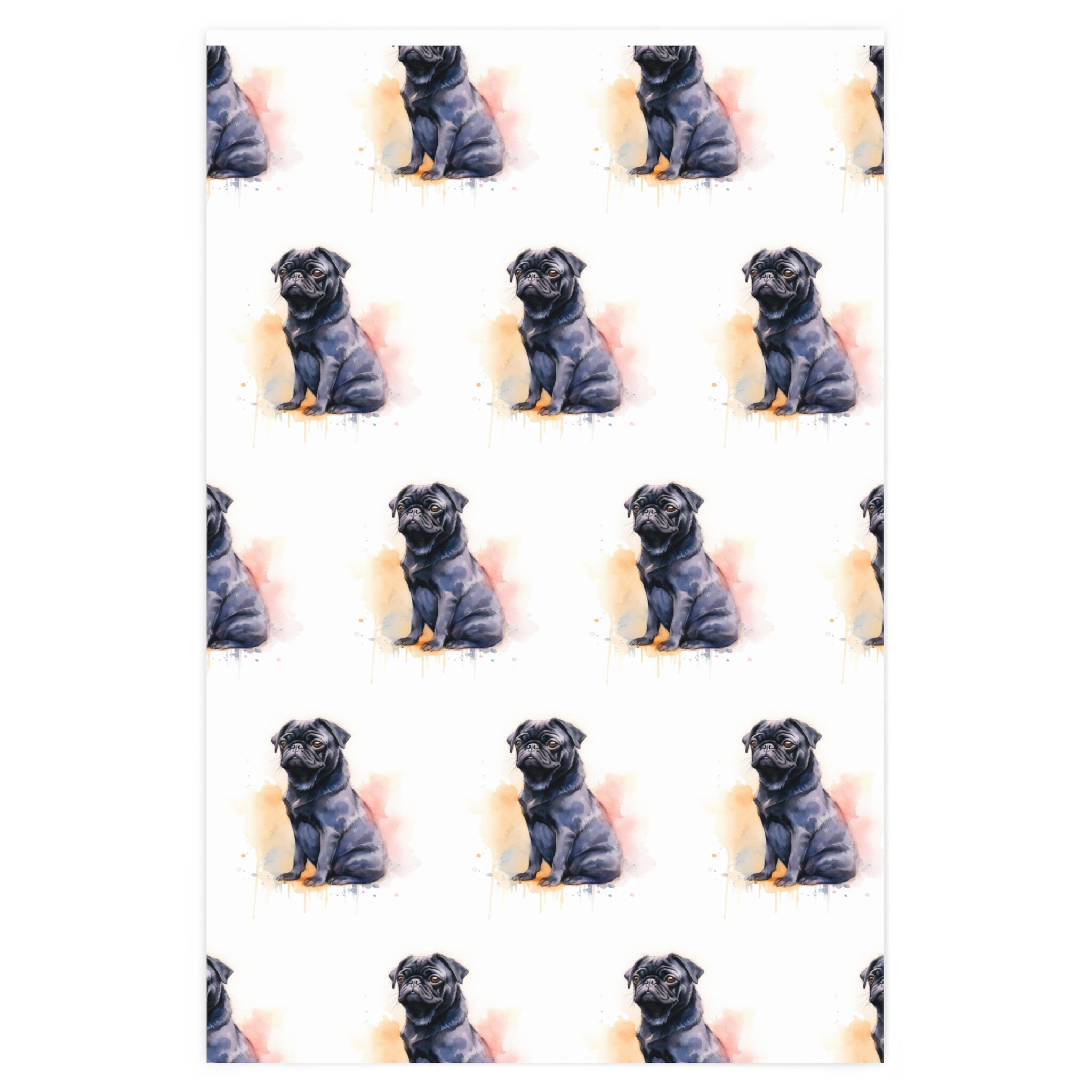 Pug Wrapping Paper Dog Gift Wrap Pug Lover Pet Gift Dog Lover Wrapping ...