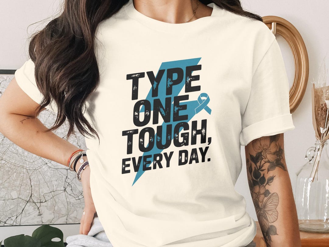 Type One Tough T-shirt, Diabetes Awareness Tee, T1D Warrior Shirt, Teal ...