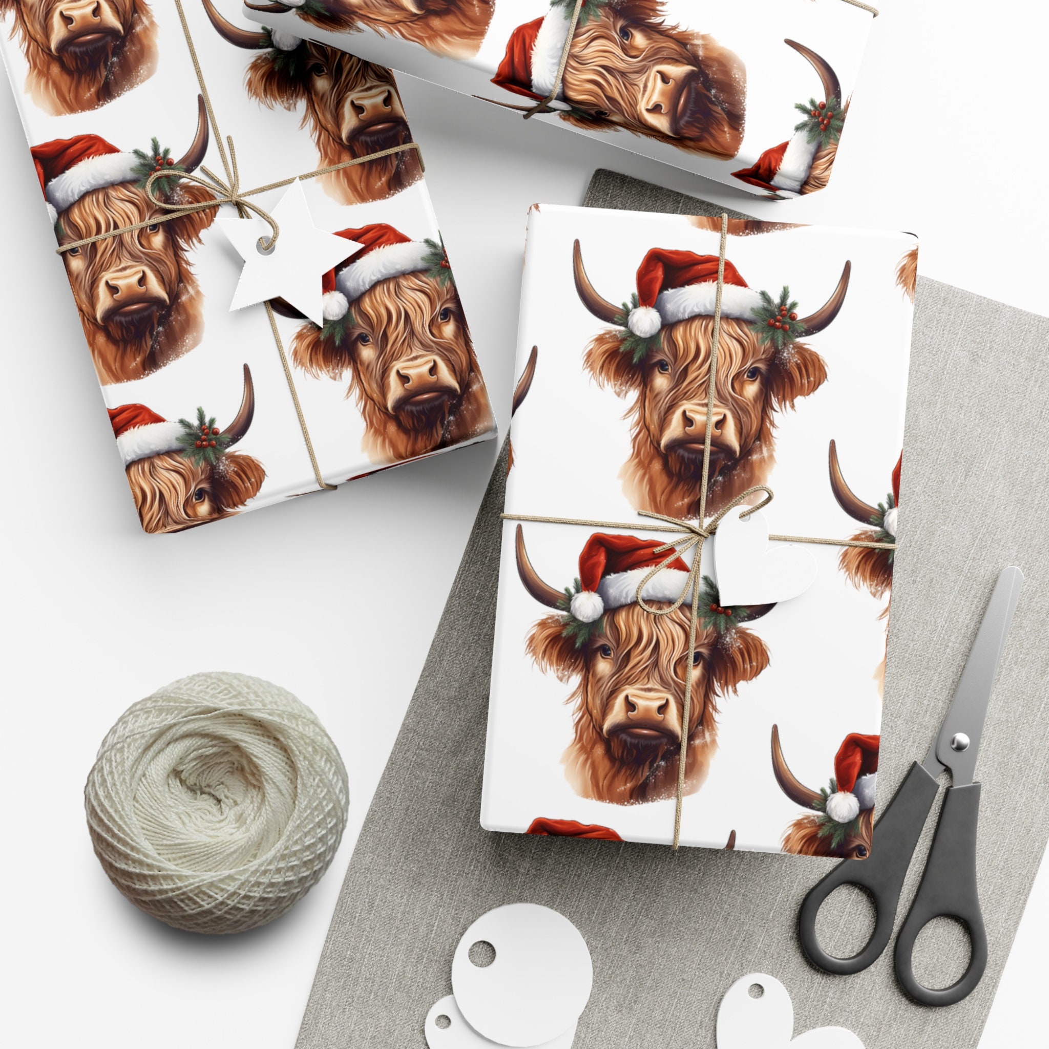 Highland Cow Wrapping Paper Christmas Present Wooly Cows - Etsy