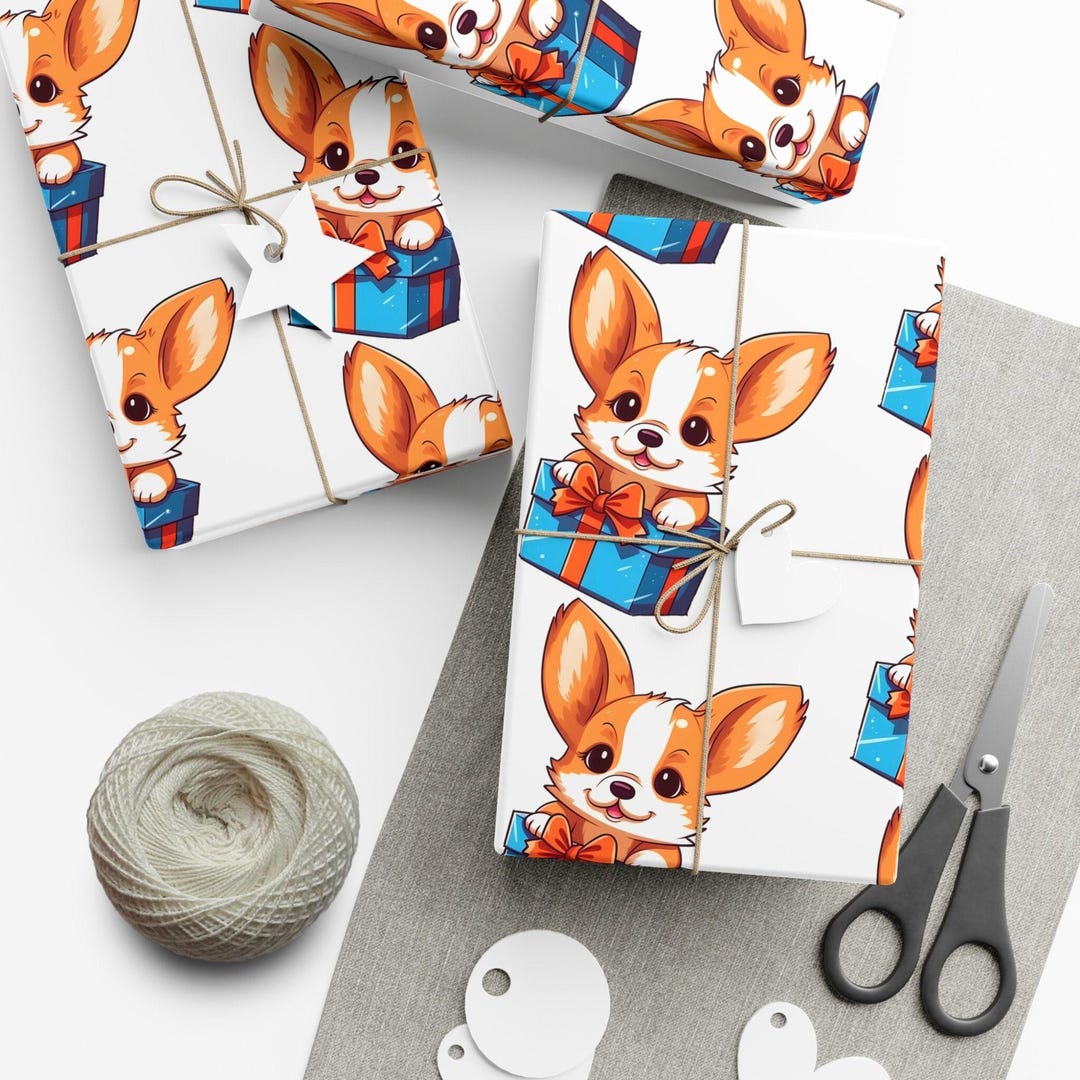 Kawaii Corgi Gift Wrap - Cute Corgi Butt Wrapping Paper Roll for ...