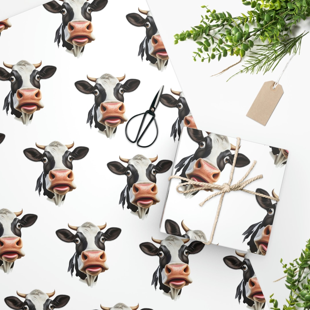 Cow Funny Wrapping Paper I Christmas Gift Wrap Highland Cow Print ...