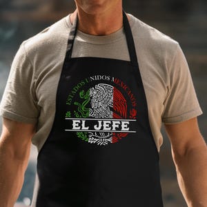El Jefe is Grilling Apron Fathers Day BBQ Gifts Cholo the Boss Gift for ...